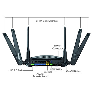 D-Link WiFi Router AC3000 Mesh Smart Internet Network Compatible with Alexa & Google Assistant, MU-MIMO Tri Band Gigabit Gaming Mesh (DIR-3040-US) (Renewed)