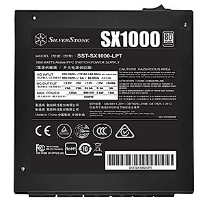 Silverstone SX1000 Platinum, 80PLUS Platinum 1000W Fully Modular SFX-L Power Supply, SX1000-LPT V1.1