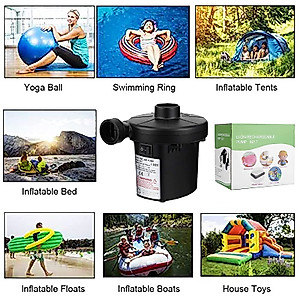 3T6B USB Rechargeable Air Mattress Pumps, Portable Electric Air Pump, Quick Air Mattress Pump for Outdoor Camping Inflatable Raft Bed Boat Swimming Ring Vacuum Bags