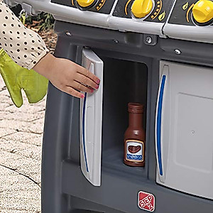 Step2 Sizzle & Smoke BBQ Grill Playset – Includes 15 Toy Grill Accessories, Interactive Features for Realistic Pretend Play – Indoor/Outdoor Kids Grill Playset