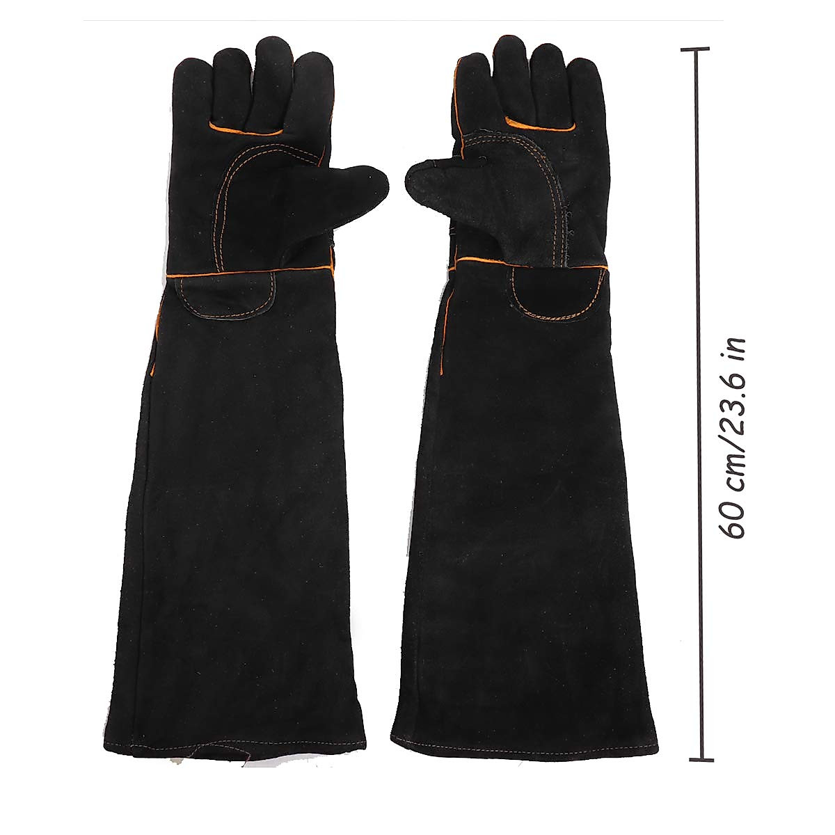 Less bad Animal Protection Gloves Anti-Bite & Scratch Handling Gloves for Dog Cat Bird Reptile Snake (Black-1)