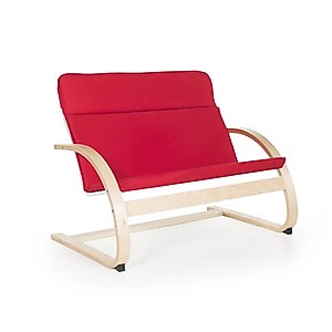 Guidecraft Nordic Couch - Red: Rocker Couch For Kids, Toddlers Room & Classroom Furniture, School Chair