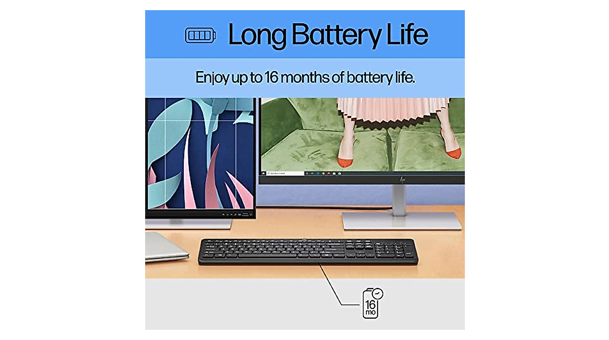HP 230 Wireless Keyboard - Quiet, Comfortable & Long Battery Life