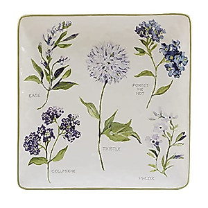 Certified International Fresh Herbs Square Platter, 12.5" x 12.5" x 1.25"