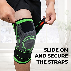 CARESOLE Circa Knee Sleeve - (x2) Large Compression Knee Sleeves for Men and Women | Knee Compression Brace for Tired and Achy Knees | Comfortable, Lightweight Knee Sleeves Running and Sports