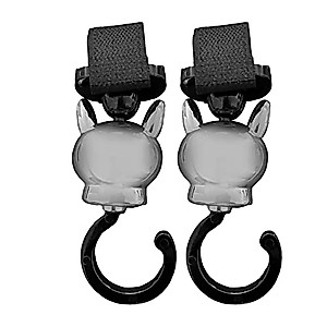 2Pcs Stroller Hooks Hooks Adjustable Multifunctional 360 Degree Rotate Accessories Holder Clips for Groceries Purse Diaper Bags