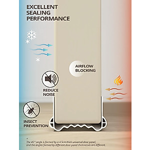 Vastaia 39" Length Door Draft Stopper Under Door Draft Blocker Insulator Door Sweep Weather Stripping Noise Stopper Strong Adhesive (White)