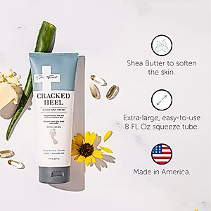 Dr. Foot Cracked Heel Repair Cream 8 Fl Oz - Moisturizing Lotion with Shea Butter & Lactic Acid, Softens Calluses & Dry Skin on Feet