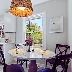 VintFlea Jute Round Coaster Placemats for Dining Table,Pans,Hot Dishes and Pots Protecting Your Table in Style Set of 4 (11 X 11 Inches) Beige