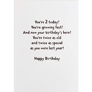 Greeting Card Happy 2nd Birthday with Golden Labrador Retriever Dog - Two Years Old