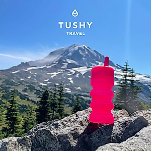 Tushy Travel Bidet: Collapsible & Expandable for Discreet Portability | Refreshing Clean for Home, Camping, Outdoors & Travel (Helps Hemorrhoid Relief, Peri Bottle for Postpartum Care), Fuchsia Friday