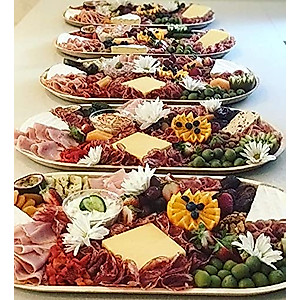 Charity Leaf Disposable Palm Leaf 22" x 12" Trays (10 pieces) Bamboo Like Serving Platters, Disposable Boards, Eco-Friendly Dinnerware For Weddings, Catering, Events