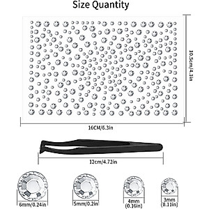 QOOSIKICC 5 Sheets Rhinestones Stickers Self Adhesive, Clear Stick on Crystal Diamond Gems Stickers, Bling Craft Jewels Gems Stickers for Nails Face Makeup Decoration Rhinestones Gems Stickers