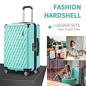 Melalenia Luggage 10 Piece Sets Clearance,Large Travel Suitcase Set Spinner Wheels with TSA Locks,Hard Shell Luggage Sets for Women (10Pcs Green)