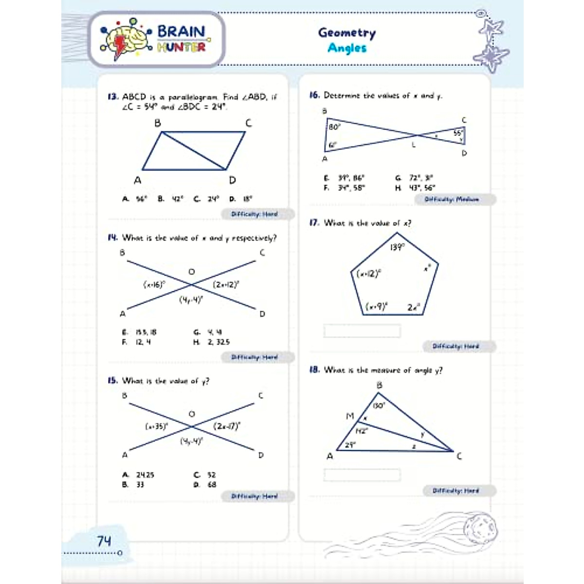Math Practice Workbook Grades 6-8: 1000+ Questions You Need to Kill in Middle School by Brain Hunter Prep (Arithmetic, Algebra, Geometry, Measurement, ... more in Kill It Series by Brain Hunter Prep)