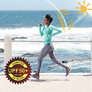 Willit Women's UPF 50+ Sun Protection Shirt SPF Long Sleeve Lightweight Half-Zip Golf Outdoor Shirt Quick Dry Rash Guard Blue L