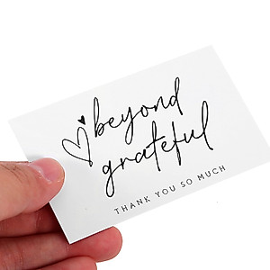 LALAFINA 100pcs Thank You Cards Greeting Cards Beyond Grateful Cards Appreciation Cards Thank You Cards Small Business with Envelope for Business, Wedding, Graduation