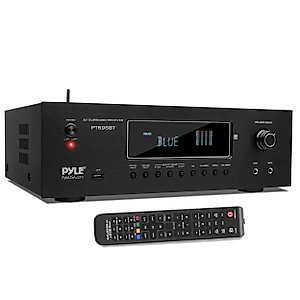 Pyle 10’’ Portable PA Speaker System - Wireless BT Streaming PA & Karaoke Party Audio Speaker, Two Wireless Mic, Wired Microphone, Tablet Stand, Flashing Party Lights, MP3/USB//FM Radio - PHPWA10TB