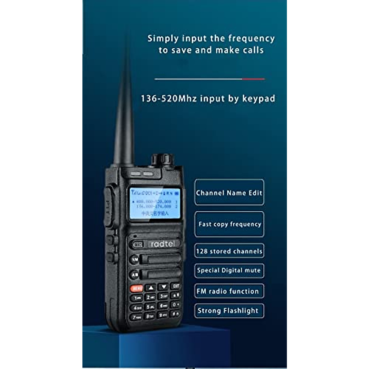 Radtel RT-610 Dual Band GMRS Radio Portable 5w Walkie Talkie with NOAA Scanning and Receiving Ham Two-Way Radio Long Range Handheld