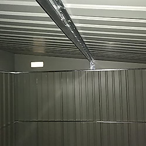 Outsunny 11' x 9' Steel Garden Storage Shed Outdoor Metal Lean to Tool House with Double Sliding Lockable Doors & 2 Air Vents, Grey