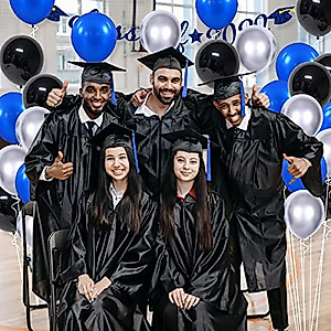 Royal Blue Black Balloon Garland Kit, 121PCS Blue Black Metallic Silver Balloons Video Gaming Birthday Party for Boy Men 18th 21th 30th 40th Birthday Retirement Graduations Party Decorations