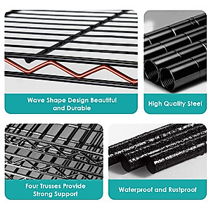 5 Tier Wire Shelving Rack with Wheels, 5 Tier Black Shelving Unit with NSF Certified, Adjustable Rolling Storage Metal Shelves, 18"D X 35.5"W X 71"H, 330Lbs Capacity, For Kitchen, Pantry, Garage