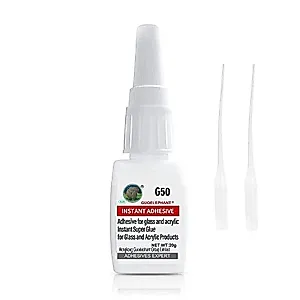 Glass Glue 20g,Glue for Acrylic,for bonding Between Glass and Glass,Glass and Other Material.Instant Super Glue for Glass,Acrylic,Crystal,DIY Craft,Mirror,Window,Glass Product
