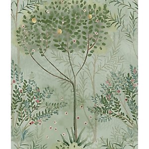 MN1823 Orchard Wallpaper Green from Mediterranean by York Wallcoverings