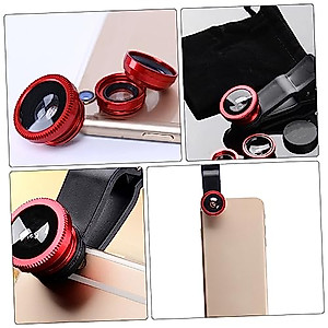 VOSAREA 2 Sets Phone Lens Fisheye Lens Cortinas Inteligentes Phone Fish Eye Mobile Camera Lens Wide Angle Lens Camera Lens Kit 3 in 1 Phone Camera Lens Wide Angle Phone Lens Triple Suite