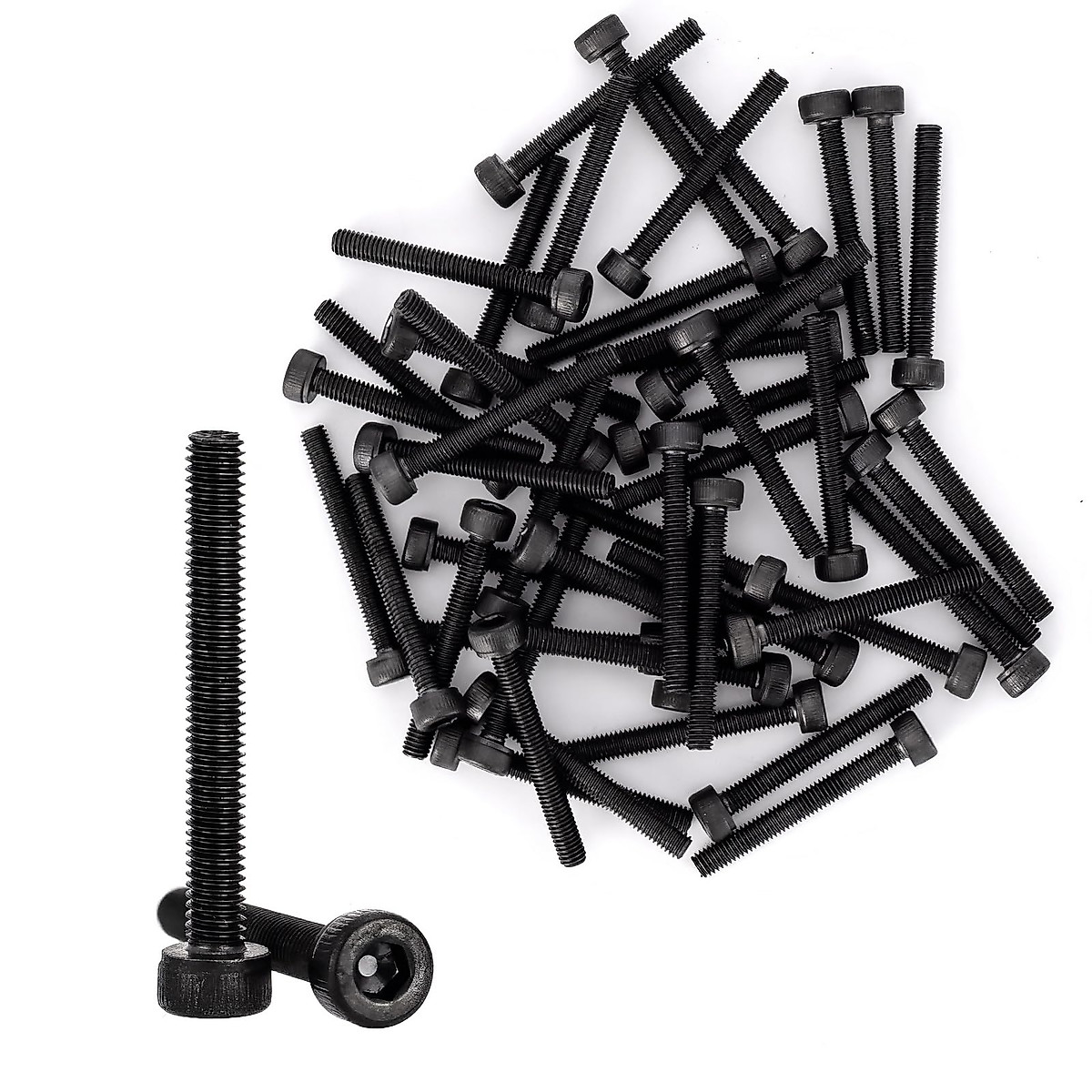 jiuwu 50Pcs M3 x 25mm Socket Head Screw，Thread Pitch 0.5 mm Alloy Steel 12.9 GradeHex Socket Button Head Cap Screws Bolts Kit, Black Oxide Finish