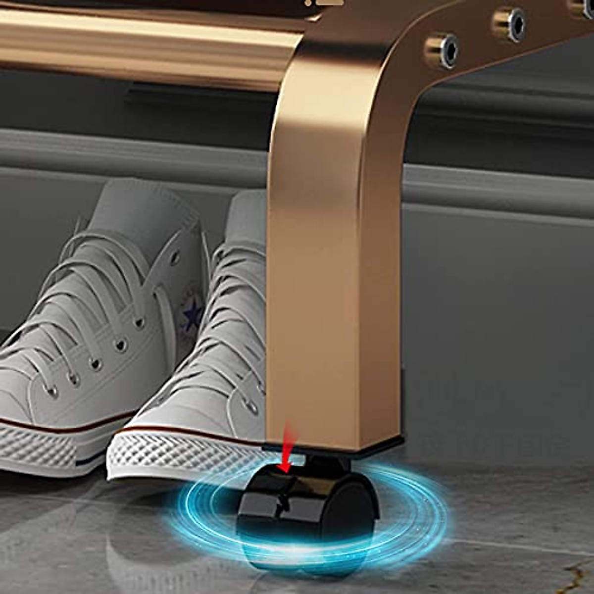 NEOCHY Heavy-Duty Hangers, Wrought Iron Clothing Display Racks, Liftable and Movable Drying Racks, Suitable for Dormitories, Women's Clothing Stores/Golden/100Cm