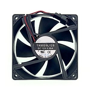 LEYEYDOJX New Quiet Cooling Fan Compatible with Tianxuan TX8025L12S Refrigerator Power Fan DC 12V 0.08A 8CM 8025 0.96W 2-Wire 2800 RPM