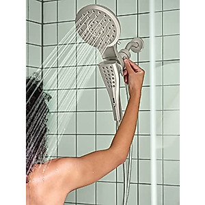 Moen Verso Spot Resist Brushed Nickel Rainshower/Handshower Combination with Infiniti Dial and Magnetix Docking, 60" Hose, 220C2EPSRN