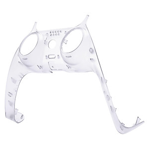 eXtremeRate Clear Decorative Trim Shell Compatible with p s 5 Controller, DIY Replacement Clip Shell, Custom Plates Cover Compatible with p s 5 Controller with Accent Rings