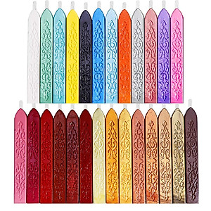 Anezus 26Pcs Antique Sealing Wax Sticks with Wicks for Postage Letter Retro Vintage Wax Seal Stamp, Assorted Colors