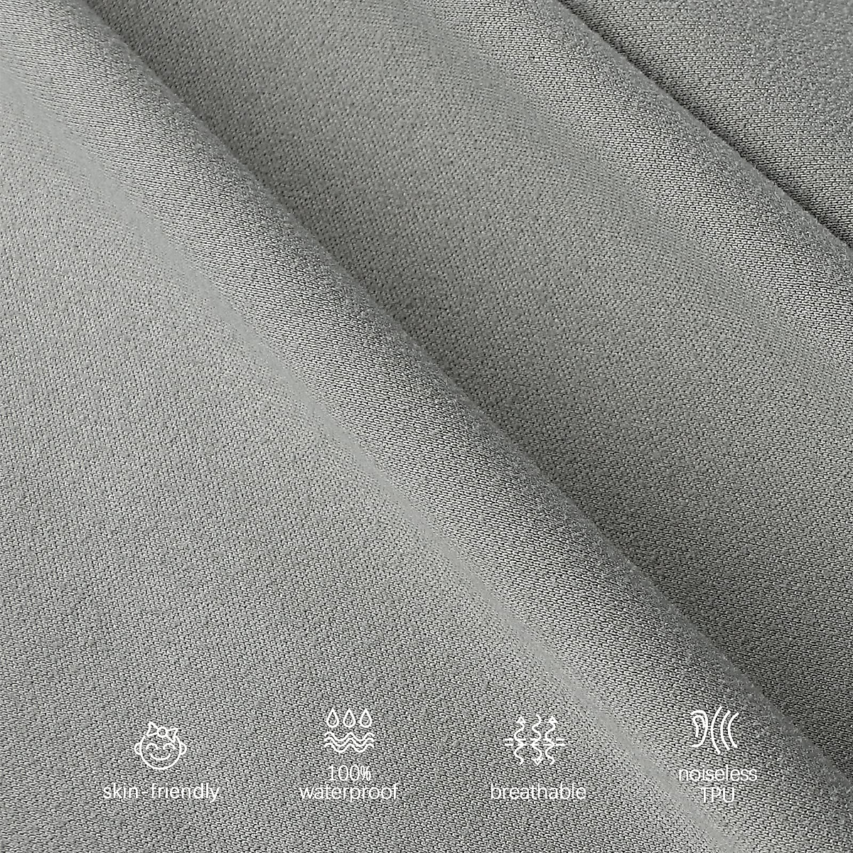 Crib Sheets Waterproof 2 Pack, Crib Mattress Protector, Baby Fitted Crib Sheet Neutral, Ultra Soft & Breathable Toddler Bed Sheets for Boys and Girls, Grey