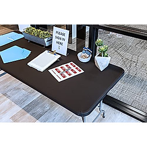 Iceberg iGear Stretch Fabric Table Top Cap Cover, fits 6' Tables, Polyester/Spandex, Black, 30" W x 72" L