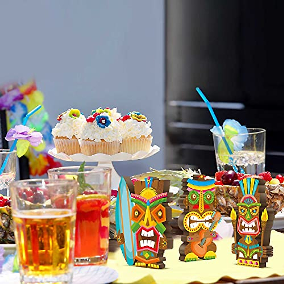 Tiki Bar Table Centerpieces - Hawaiian Aloha Party Decor