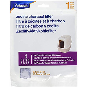 Petmate Zeolite Charcoal Replacement Litter Box Filter, Jumbo, 6.3 x 6.1 Inches