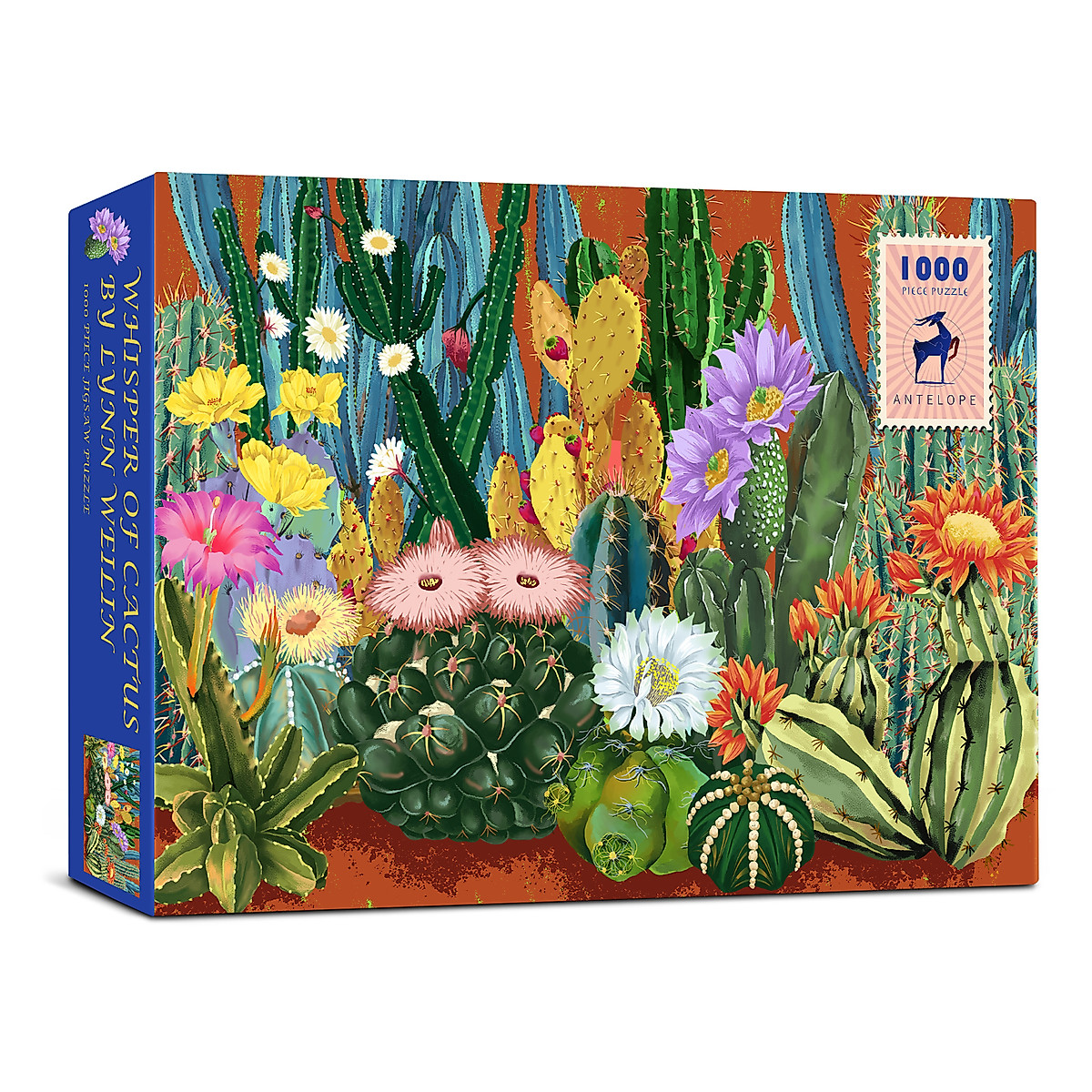 Antelope - 1000 Piece Puzzle for Adults, Whisper of Cactus Jigsaw Puzzle 1000 Pieces by Lynn Weilin, Spring Plant Jigsaw Puzzle with Different Species of Cactus, Cactus Puzzles