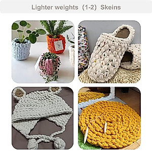 Chenille Chunky Yarn Arm Knitting Thick Bulky DIY for Knit Blanket Cushion Bed Sofa Home Decor (Ivory, 2-Pack, 0.5kg/1.1 lb, 48 Yards)