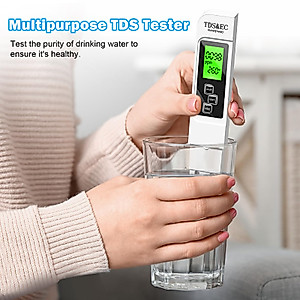 2024 New 4 in 1 TDS Meter - TDS EC & Temperature(°C,°F) Meter,Accurate & Reliable Digital Water Testing Kits for Drinking Water, Tap, Well, Swimming Pool,Hydroponics, Aquarium, RO/DI System (White)