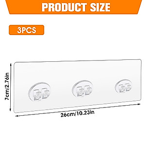 Gjinxi 3Pcs Shower Caddy Adhesive Replacement Hook, Transparent Adhesive for Shower Caddy Sticky Pads, No Drilling Waterproof Adhesive Hooks for Shower Basket, Soap Holder, Kitchen Racks
