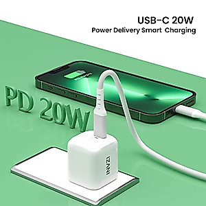 INVZI USB C Charger 20w - PD Fast Charging USB C Wall Charger Block – Mini Power Adapter for iPhone 13 Pro Max/13 Pro/13 Mini/SE/iPhone 12 Pro Max/11, Pixel 5/4 4XL/3 3XL, Galaxy, iPad/iPad Mini/Pro