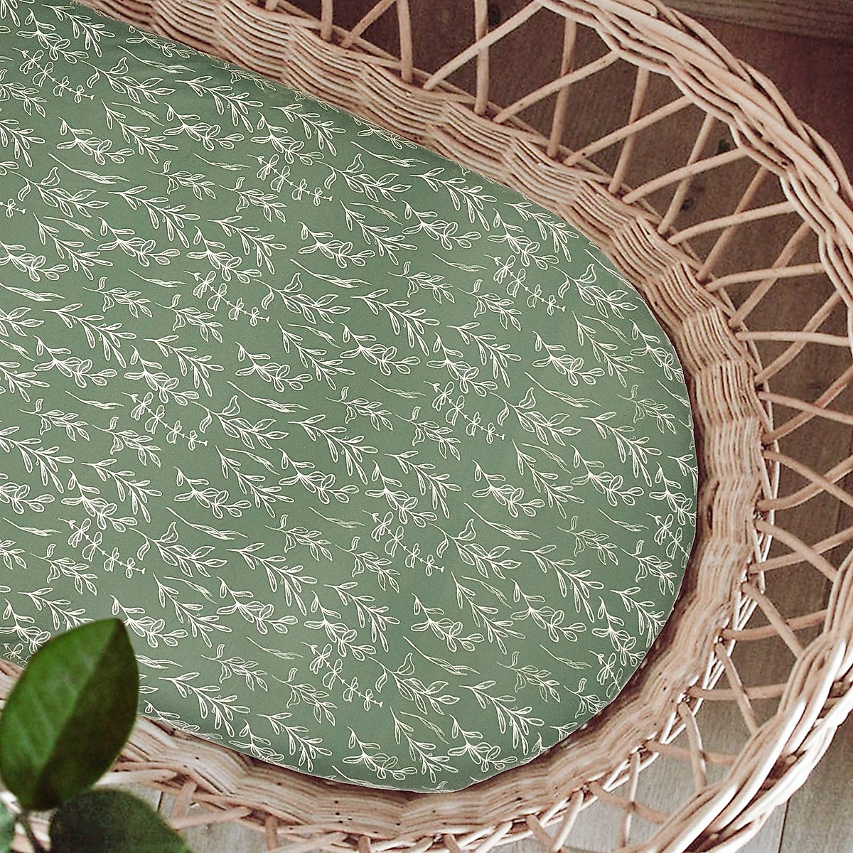 Bassinet Sheet, Jersey Cotton for Baby Boy/Girl, Baby Car Seat Cover Girls, Infant Carseat Canopy, Stretchy Multi- use Nursing Cover for Stroller/High Chair/Shopping Cart/Car Seat Canopies Green Sage