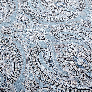 Southshore Fine Living, Inc. Oversized Bedding Quilt Set Lightweight, Summer Farmhouse Coverlet Bedspread 2-Piece with One Matching sham (68 in Wide x 98 in Long), Aqua, Twin/Twin XL