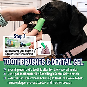 Bodhi Dog 50 Count Finger Toothbrushes + Dental Gel Bundle