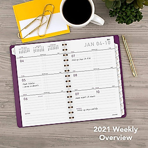 AT-A-GLANCE 2021 Weekly & Monthly Planner by AT-A-GLANCE, 5-1/2" x 8-1/2", Small, Contemporary, Purple (70108X5921)