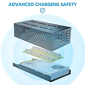 40 Ports USB Charging Station with Intelligent Protection,Multi Port USB Charger Wall Adapter with Power Cable for iPhone, iPad, Samsung…