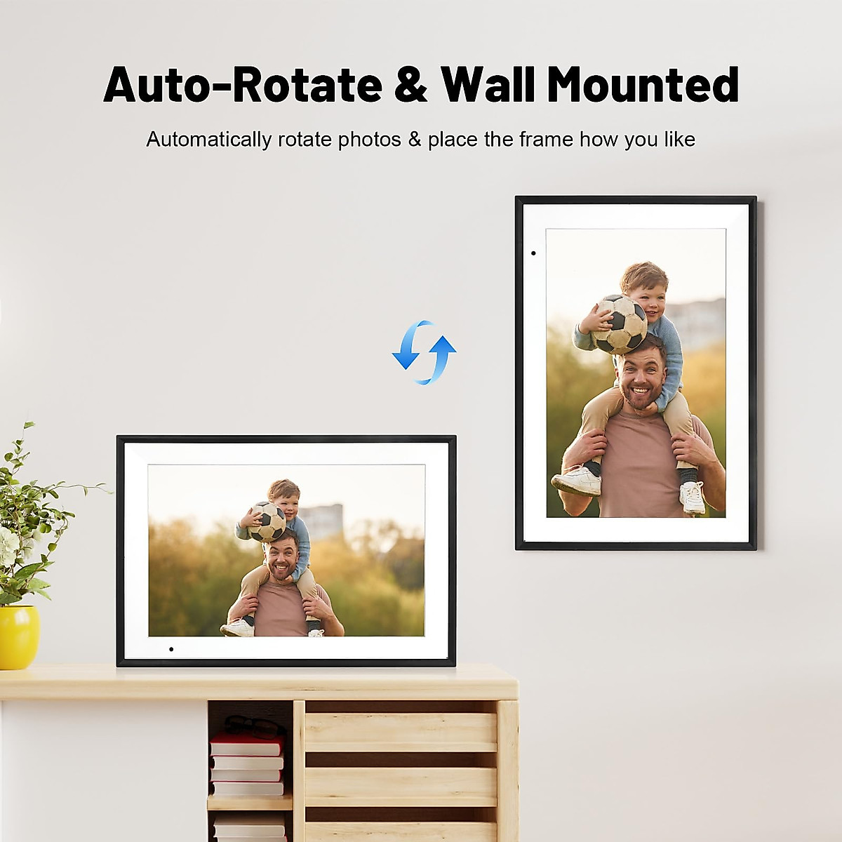 Digital Photo Frame 10.1 Inch WiFi Digital Picture Frame IPS HD Touch Screen Smart Cloud Photo Frame with 16GB Storage, Auto-Rotate, Easy Setup to Share Photos or Videos Remotely via AiMOR APP (Black)